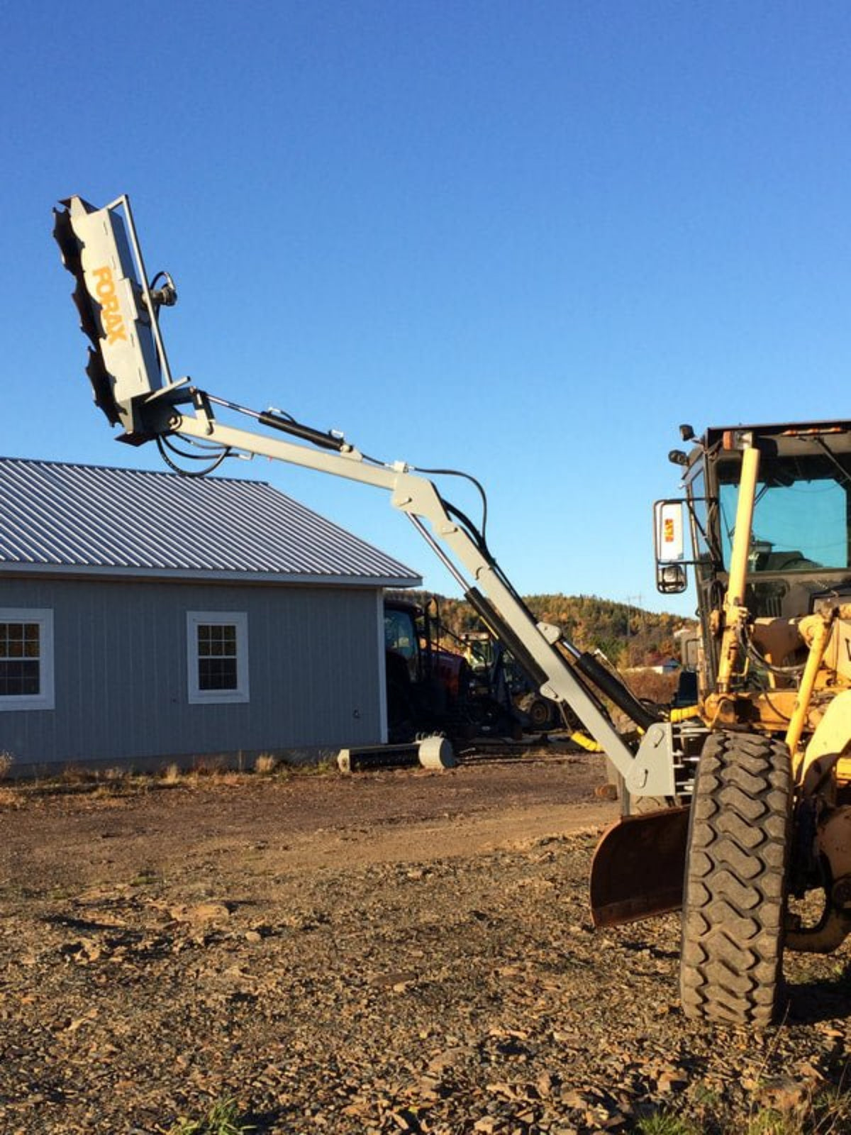 Forax Grader Implement Boom – Cutting & Mulching Attachment — Landboss
