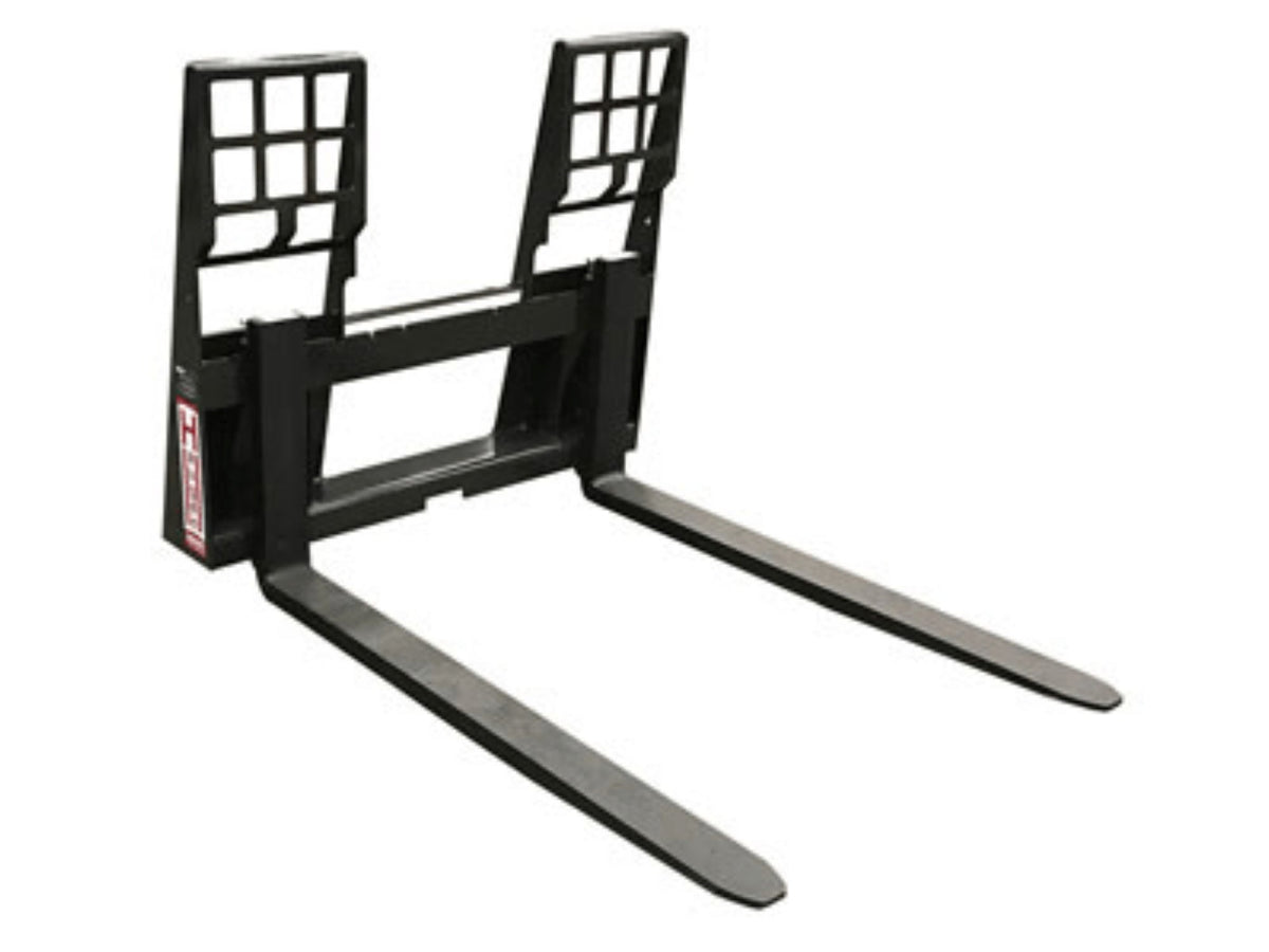 Haugen Rail-Style Pallet Forks for Skid Steer Loaders — Landboss
